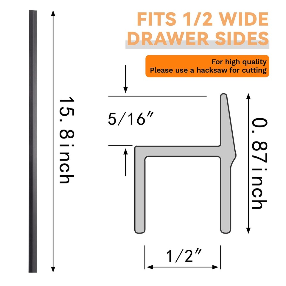 6 Pack 16 Inch Long Hanging File Rails PVC File Rails Hanging File ...