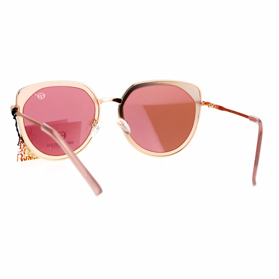 Designer Fashion Sunglasses Womens Metal Retro Half Round Frame UV 400 ...