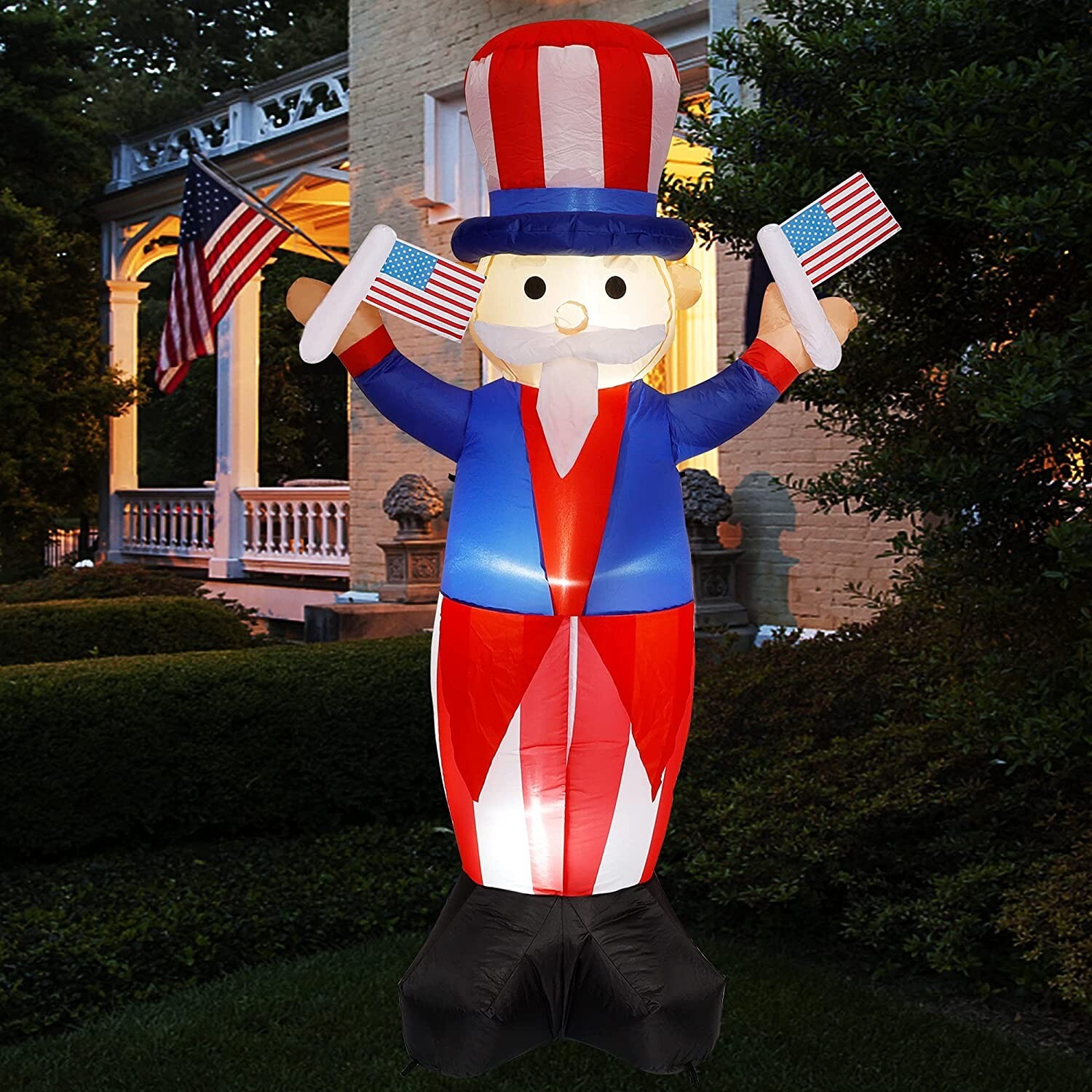 4th of July 6 FT Inflatables Uncle Sam Patriotic Independence Day LED ...
