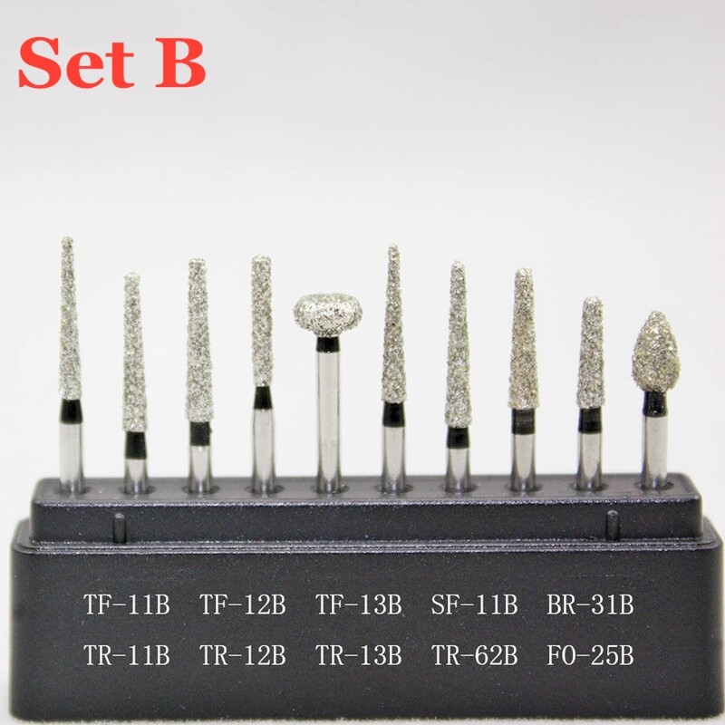 10pcs Dental Diamond burs kit Porcelain preparation veneer FG bur | eBay UK