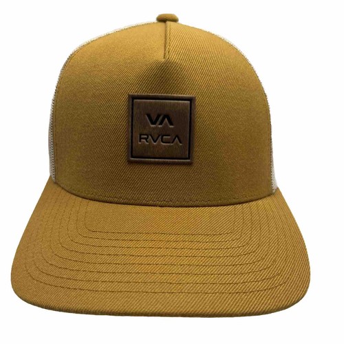RVC^(Inverted V) Logo Leather Patch on Hat Cap w Gold Fabric White Mesh ...