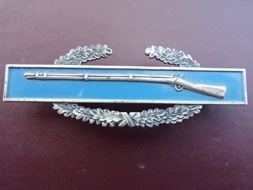 Combat Infantry Badge Sterling Silver Army CIB Uniform Insignia Rifle ...