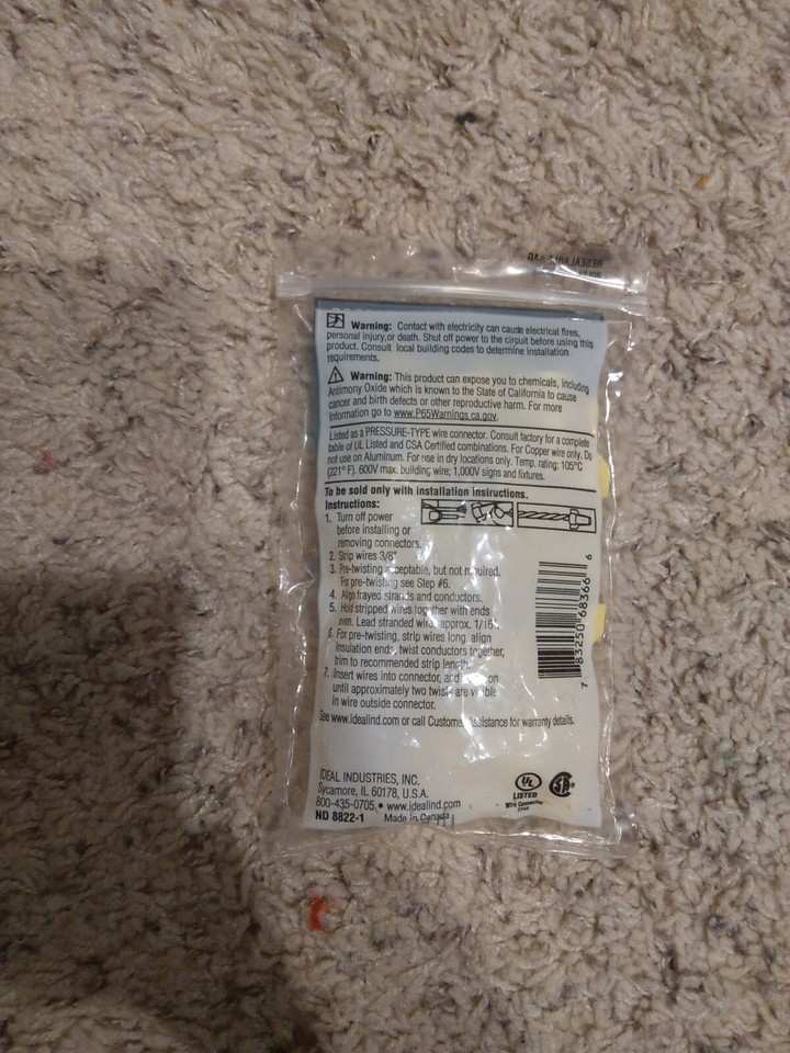 IDEAL 773306 WingTwist 25 PK Yellow Wing Wire Connectors Min 2 # 18 Max ...