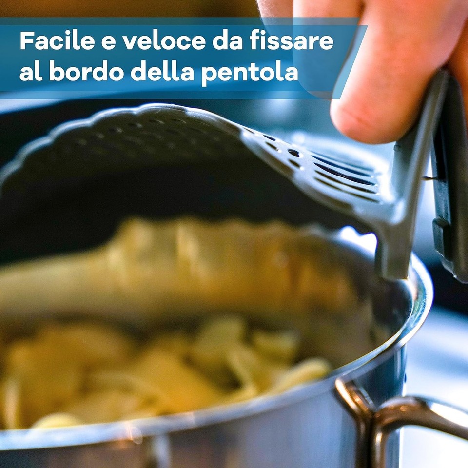 Scolapasta in Silicone con Clip – Colino per pasta da appendere a ...