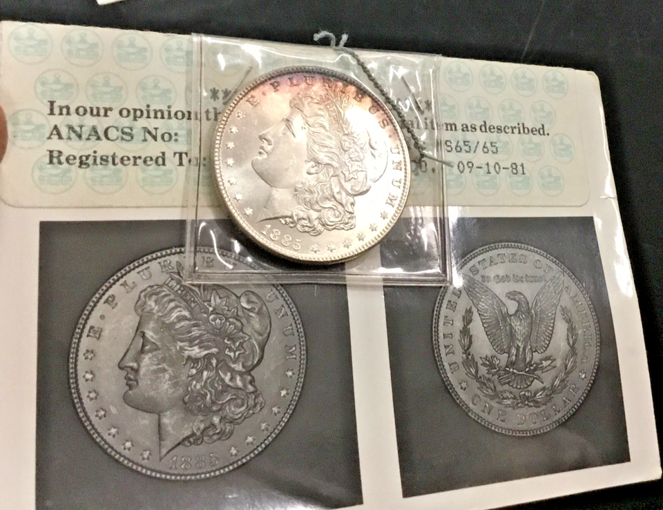 1885/5 Morgan Silver Dollar DDO - ANACS PHOTOGRADE MS-65/65 1981 OG ...