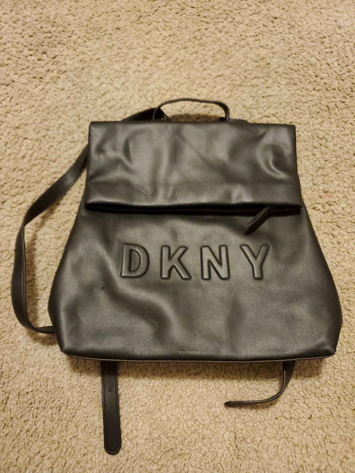 DKNY Tilly Medium Logo Leather Backpack Tote Retail $… - Gem