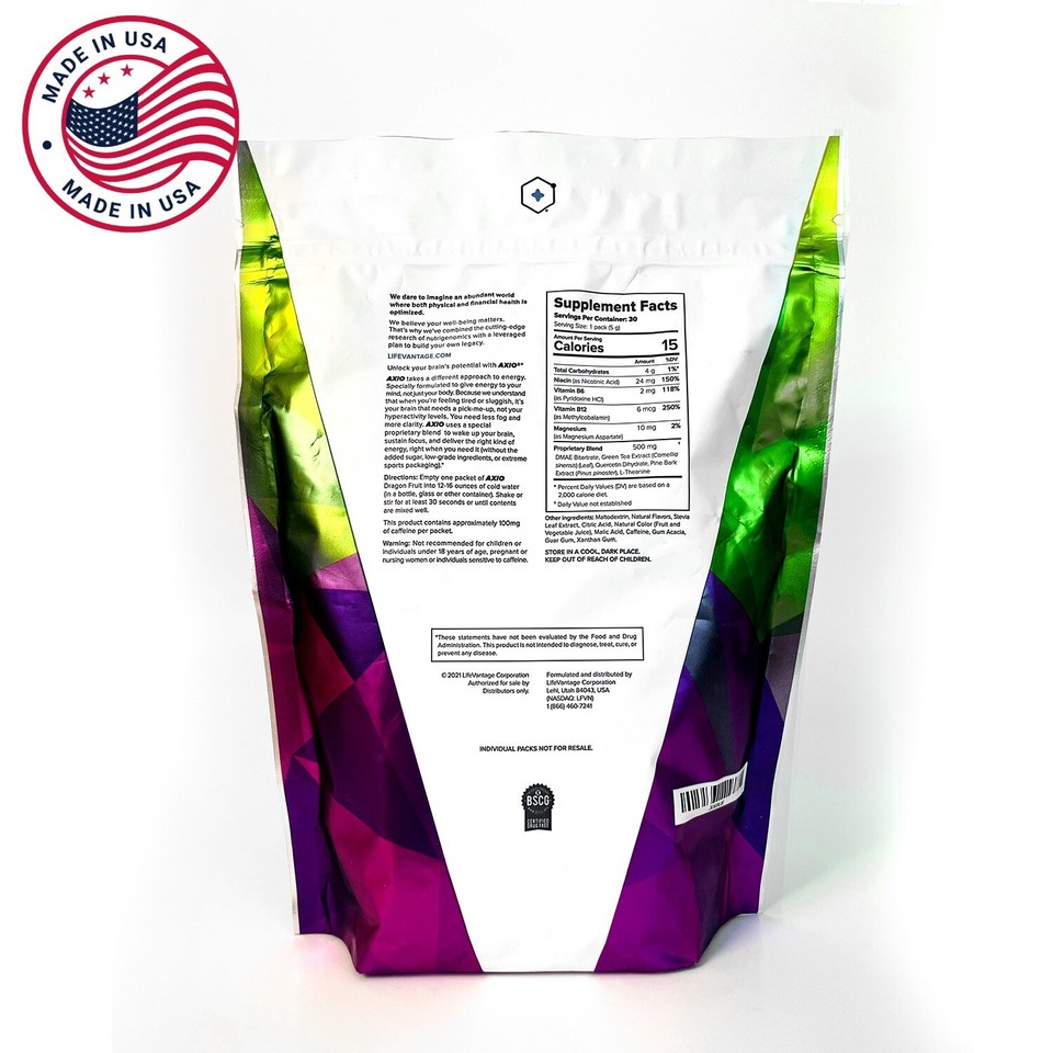 LifeVantage Axio Smart Energy for Mind + Body, 30 Packs Dragon Fruit | eBay