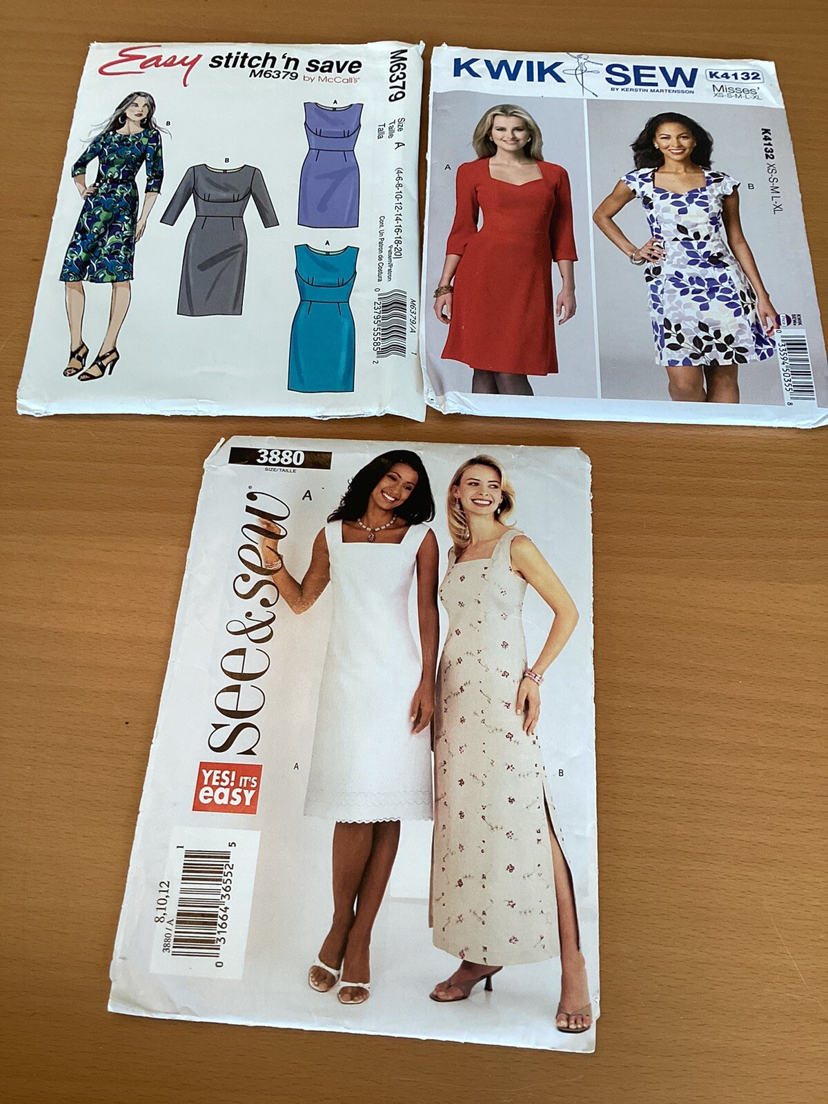 3 Dress Patterns Kwik Sew K4132 ,See & Sew 3880,Easy Stitch n Save ...