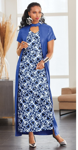 Size 6 Ashro Blue White Formal Wedding Church Naiya Cape Jacket Dress ...