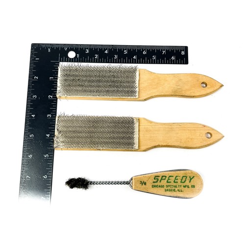 3 Pcs Speedy 3/8 End, Unbranded Wire Brush Hand Tool Set, Wood Handle | eBay