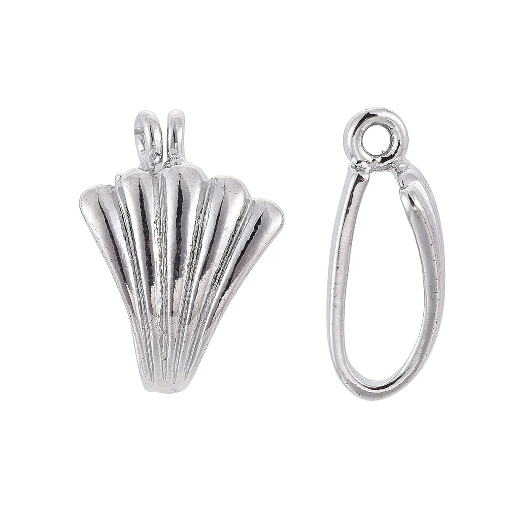 20x Brass Donut Bails Platinum 17.5x12mm Pendant Connector Clasp ...