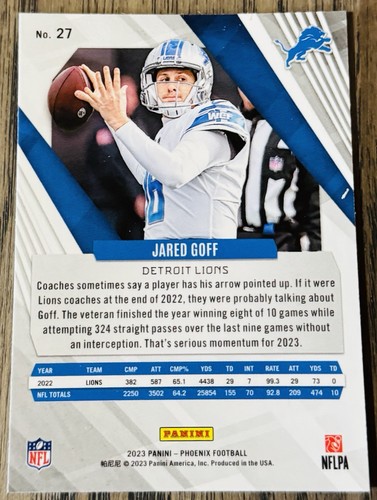 2023 Panini Phoenix Colorburst SP #27 Jared Goff Lions | eBay