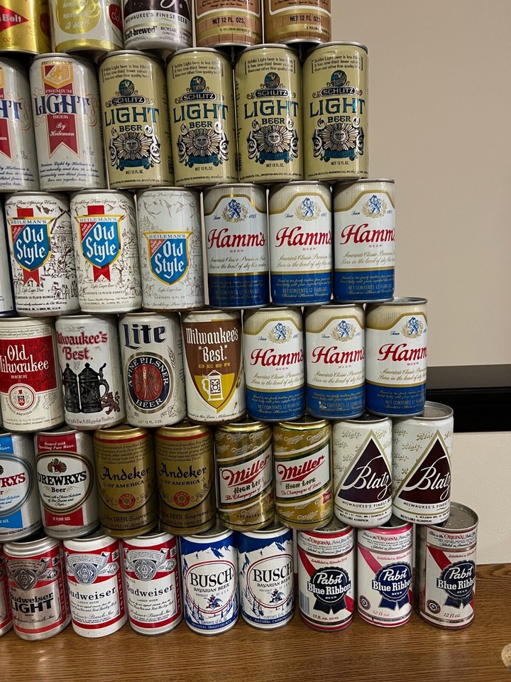 VINTAGE FLAT TOP STEEL BEER CANS - EMPTY - 7oz / 12oz / 16oz / 24oz ...