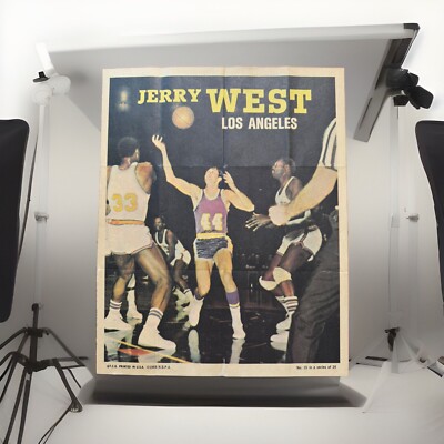Jerry West Lakers 1968 Topps Insert Poster 15 of 24 Great Shape. Mr ...