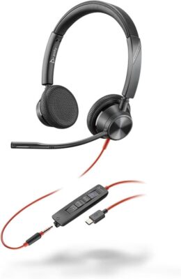 Poly Blackwire 3325 Wired Headset Hi-fi Stereo Connect to PC/Mac/Mobile ...