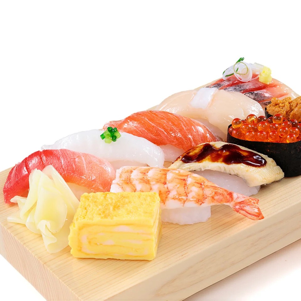 Japanese Real Food Sample Sushi Nigiri Temaki Oke(Bowl) Geta(Plate ...