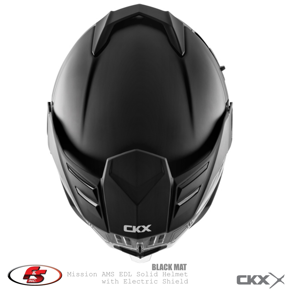 New CKX Mission AMS Snowmobile Helmet Electric Shield Black Matte, All ...