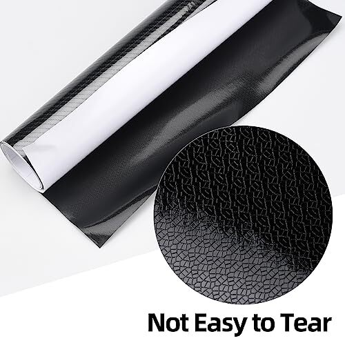 Black Carbon Fiber Vinyl Wrap Sticker Bubble Free Anti-Wrinkle, 1Ftx5Ft ...