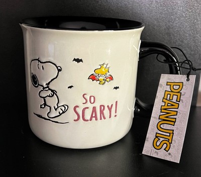 Peanuts snoopy woodstock happy halloween mug with bats so scary | eBay