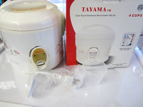 NEW Tayama Cool Touch Electronic Floral Rice Cooker TRC-03 4 Cups GOOD ...