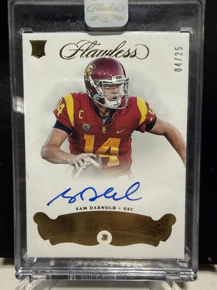 SAM DARNOLD 2018 Panini Flawless DIAMOND ON CARD ROOKIE AUTO /25 STILL ...