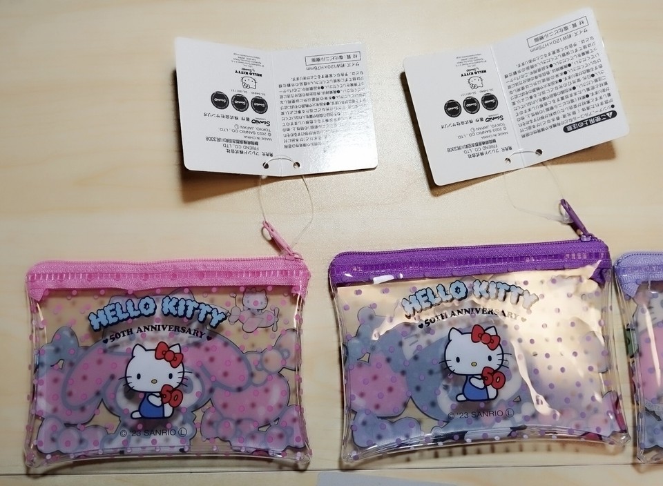 SANRIO Hello Kitty 50th Japan limited zipper bag flat pouch complete ...