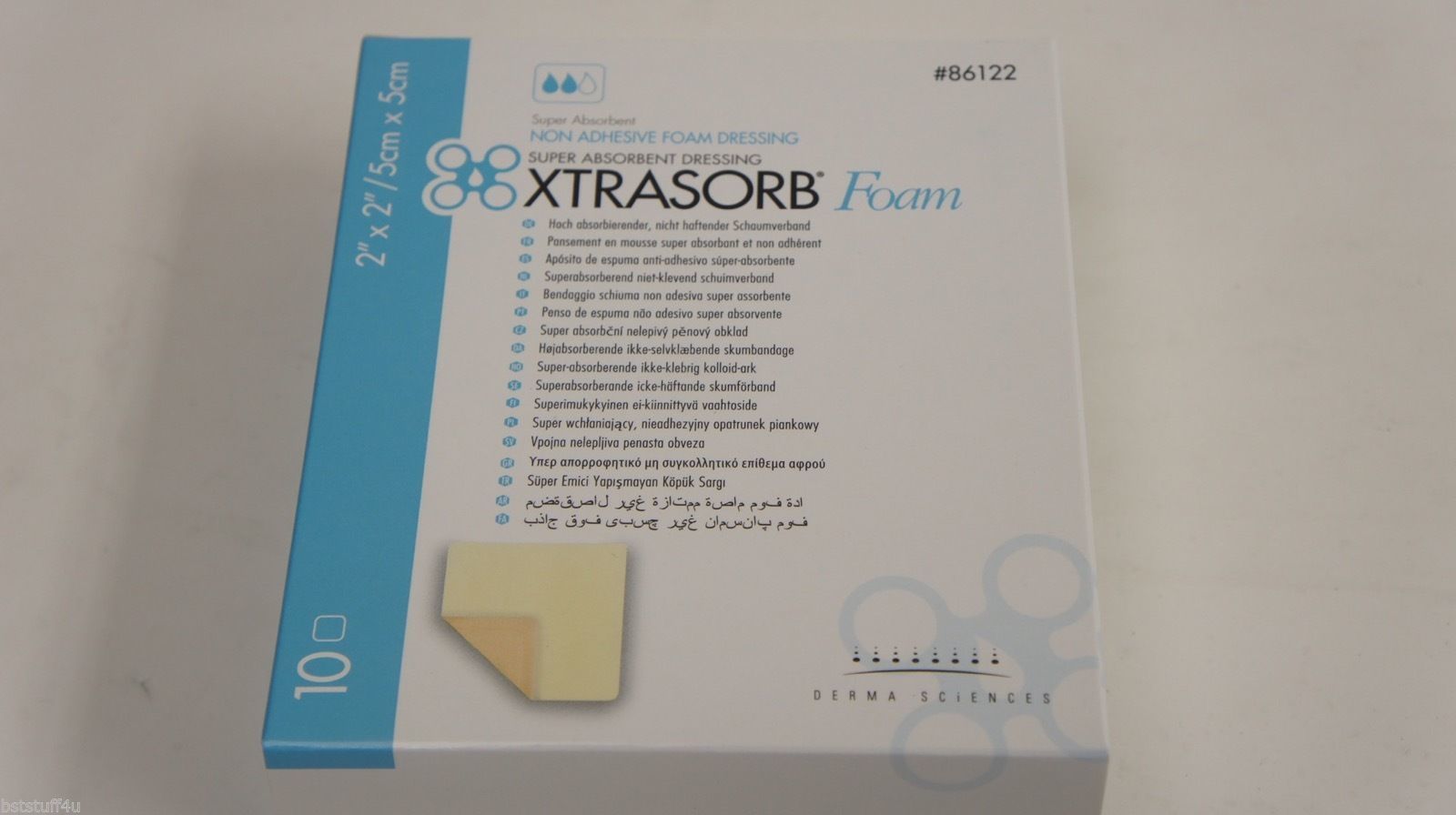 Derma Sciences 86122 Xtrasorb Foam Dressing, Non-Adhesive 2” x 2 ...