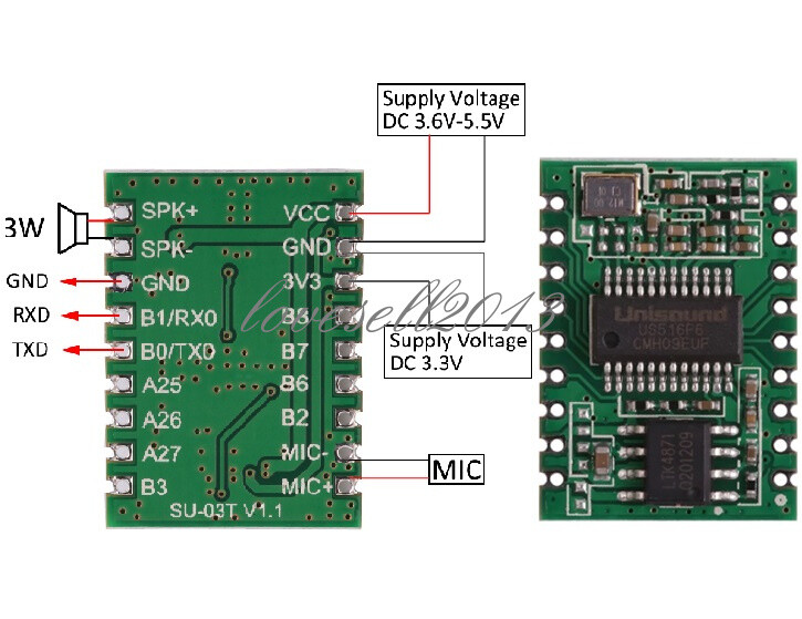 1PCS AI Intelligent Speech Recognition Module Offline Voice Control ...