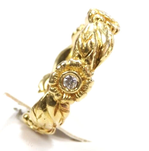 Antique Diamond Unisex Wedding Eternity Band DH 17KY Ring Size 9 UK-R1 ...