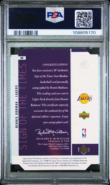 1998-99 SP Authentic DENNIS RODMAN Sign of the Times Silver Auto ...