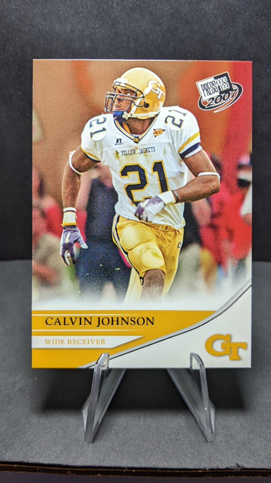 2007 Press Pass CALVIN JOHNSON Rookie Card RC #18 Rookie Georgia Tech ...