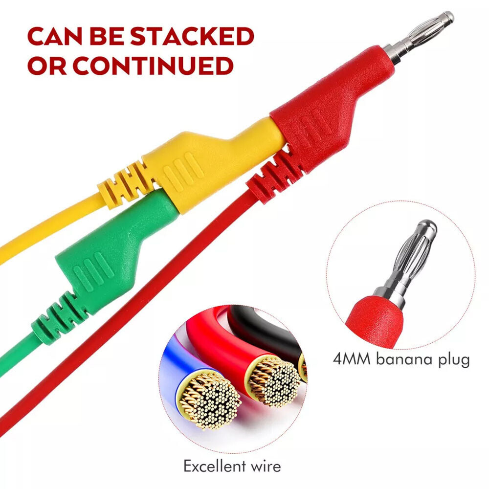 Jumper Wires Probe Multimeter Set Test Leads with Alligator Clips ...