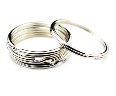 25 Silver Tone 30mm (1 1/4") Round Split Rings Key Ring Clasp Findings ...