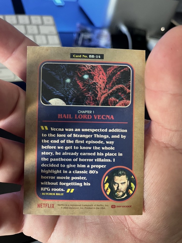 Stranger Things Hail Lord Vecna Card - Parallel /250 Butcher Billy ...