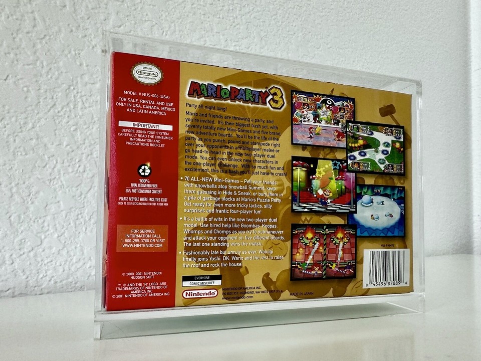 Nintendo 64 N64 SNES Video Game Acrylic Display Hard Case Protector UV ...