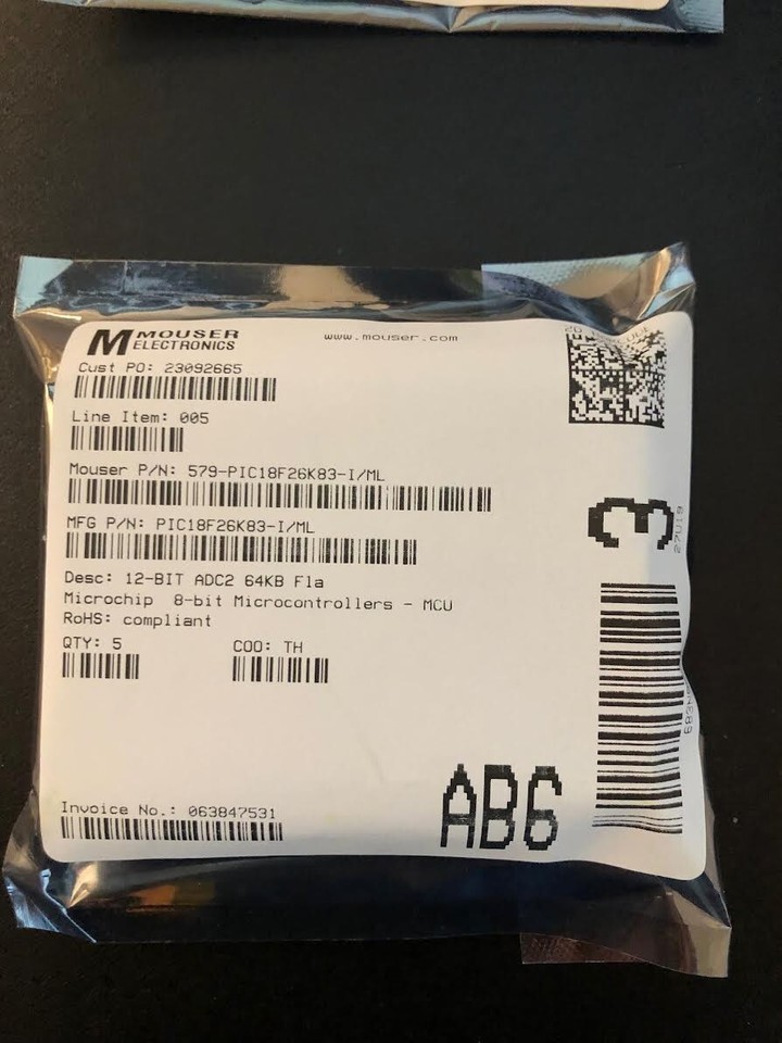 5PCS Microchip PIC18F26K83-I/ML, IC, MCU, 8-BIT, 64KB Flash, 28-QFN ...