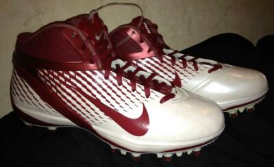 NIKE Air Zoom Alpha Talon TD White Maroon Molded Football Cleats NEW ...