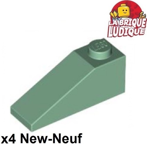 LEGO 4x Slope Brick Gradient Angled 33 3x1 Green Pale / Blase Sand/Sand ...