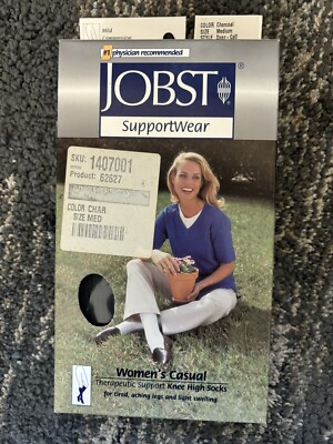 Jobst Supportwear Women’s Charcoal Compression Socks Knee High Med 8-15 ...