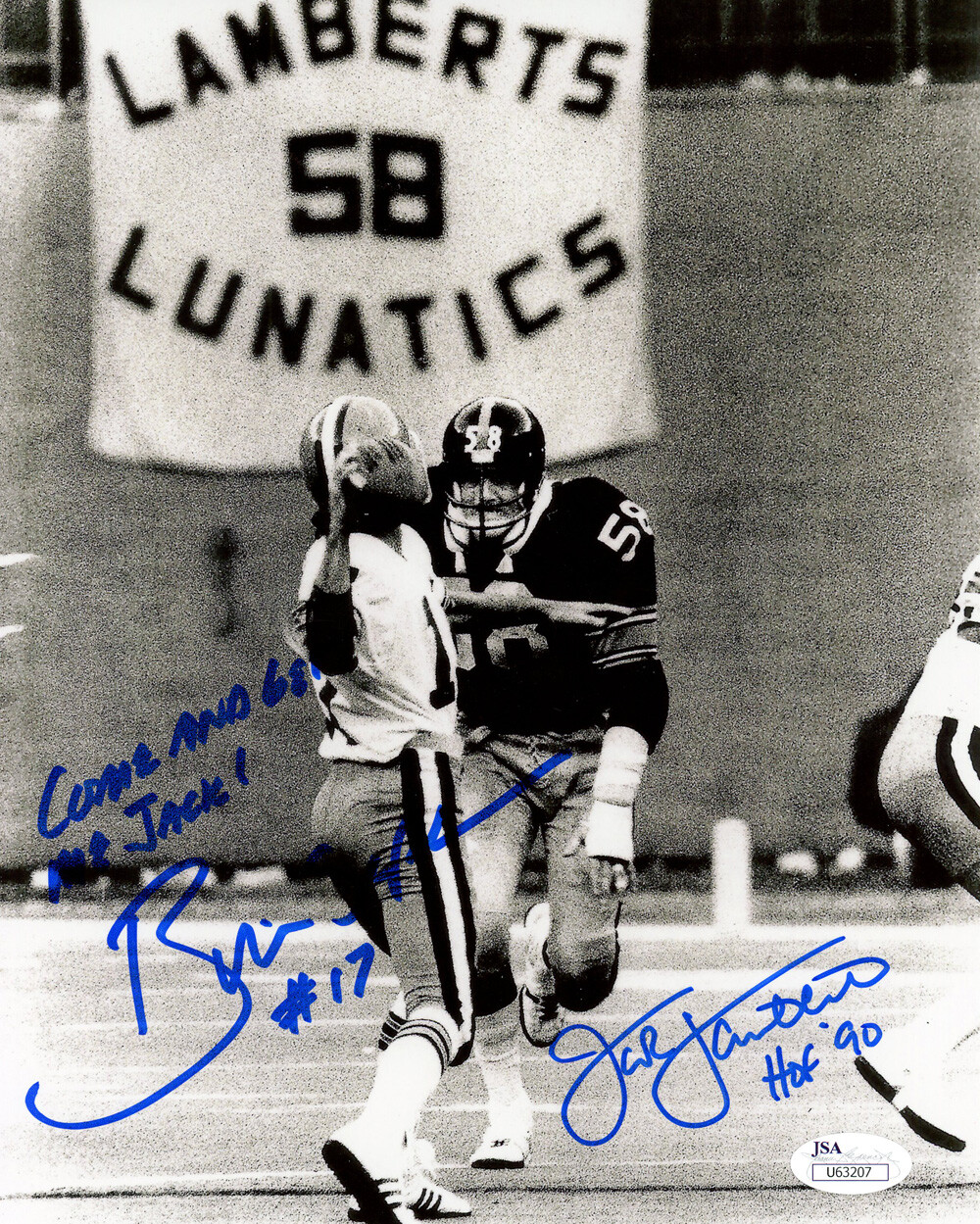 Jack Lambert & Brian Sipe Autographed 8x10 Photo Come Get Me JSA 48561 ...