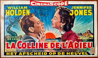 Affiche Belge LA COLLINE DE L'ADIEU William Holden JENNIFER JONES 1955 ...