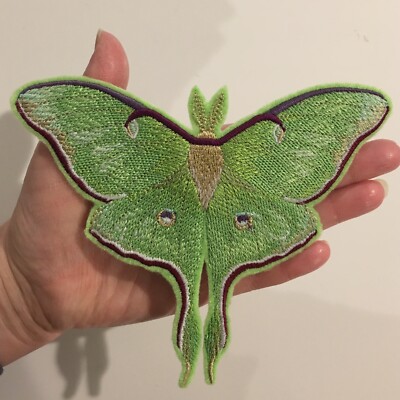 GLOW in DARK Large 6” Inch Embroidered Luna Moth IRON ON Patch | eBay