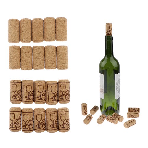10Pcs/set Wine Stoppers Straight Wood Corks Bottle Plug Bar Kitchen ...