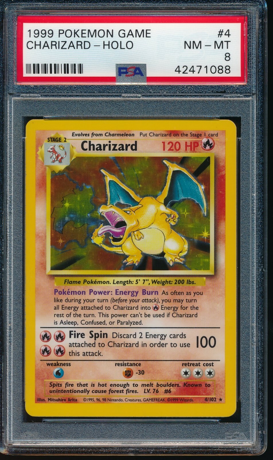 Vintage BASE SET 1999 Pokemon Charizard Holo PSA 5 GRADED ... Vintage BASE SET 1999 Pokemon Charizard Holo PSA 5 GRADED ...