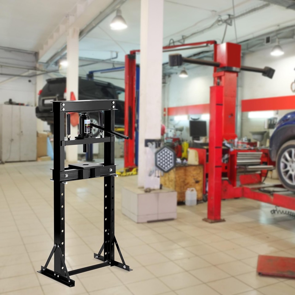 12 Ton Hydraulic Press Adjustable Benchtop Shop Press H-Frame Garage ...