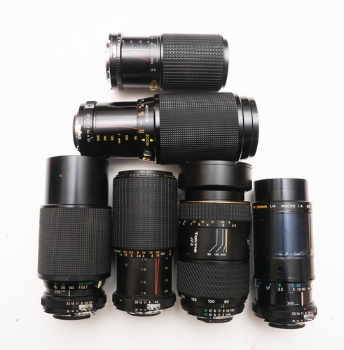 Bulk Lot 6x Nikon F/AF mount Lenses, Tokina AT-X, Vivitar, Kiron, etc ...