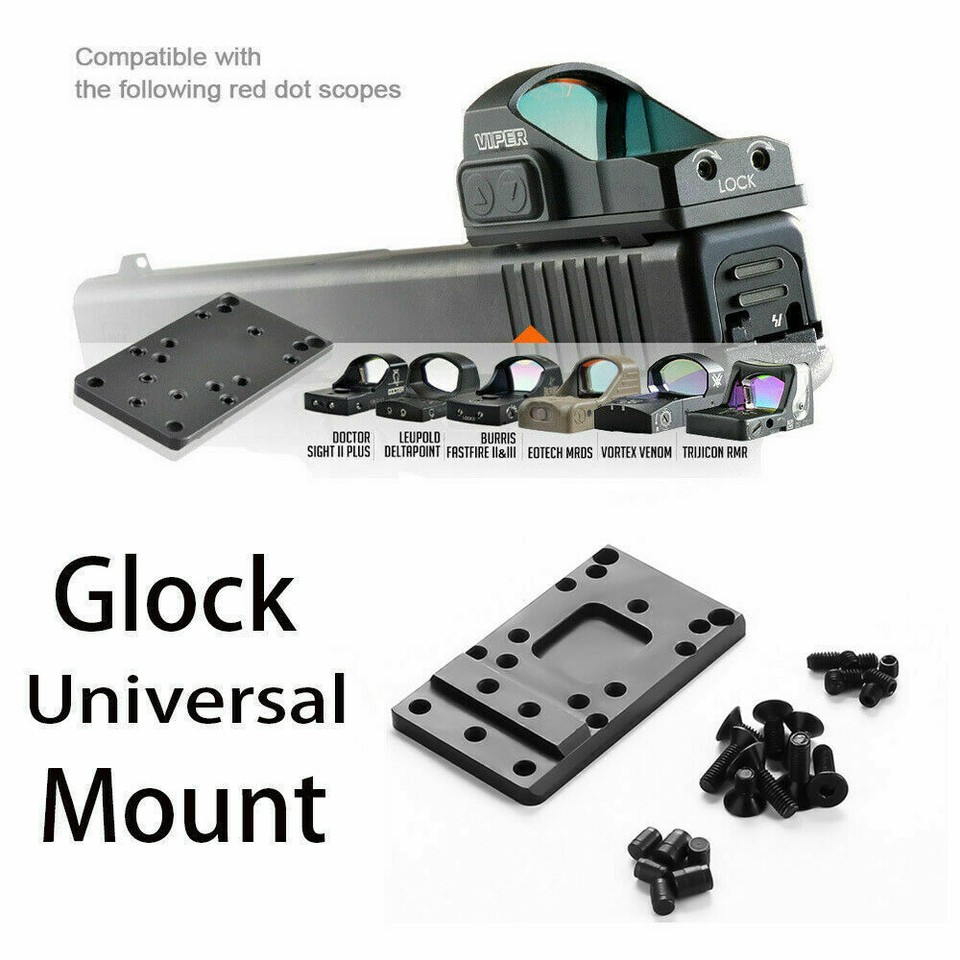 For Glock Universal Optic Mount Red Dot Sight Pistol Rear Sight Plate ...