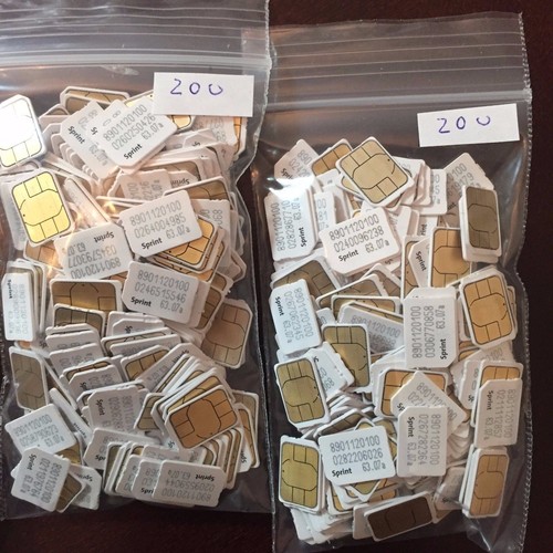 Lot of 200 Sprint Nano Sim cards for iphone 11 X 8 7 6s 5s galaxy s7 s6 ...