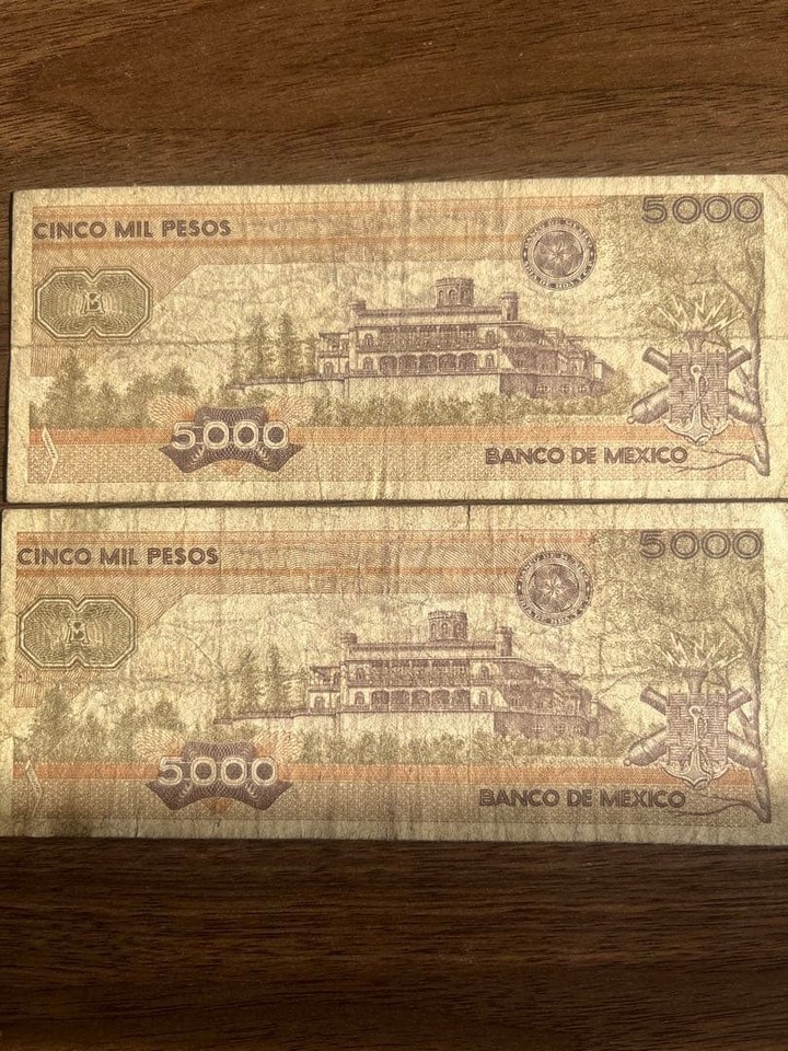 Mexican 5000 Peso Banknotes Set EL Banco de Mexico Historical Design ...