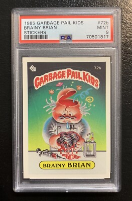 1985 Garbage Pail Kids OS2 Brainy Brian 72b PSA 9 MINT-NICE MATTE CARD ...